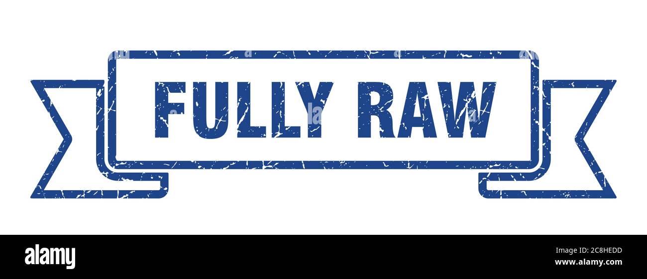 fully raw ribbon sign. fully raw vintage retro band Stock Vector Image ...