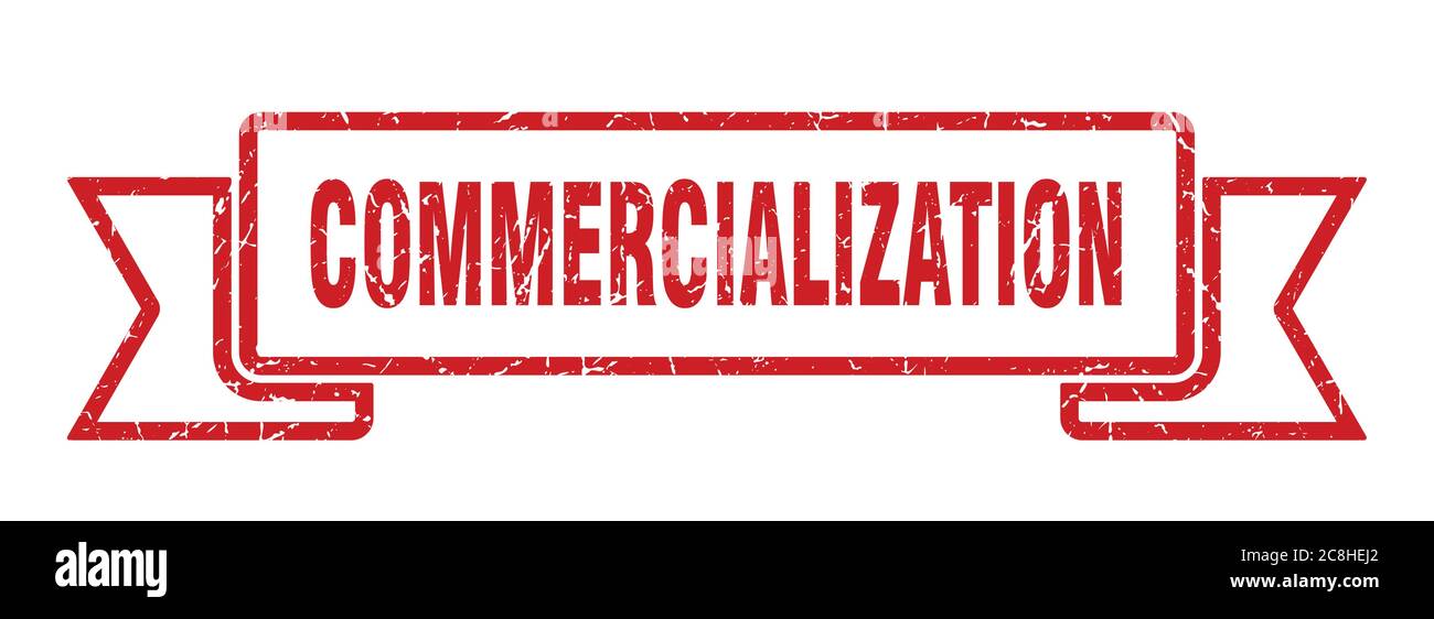 commercialization ribbon sign. commercialization vintage retro band ...