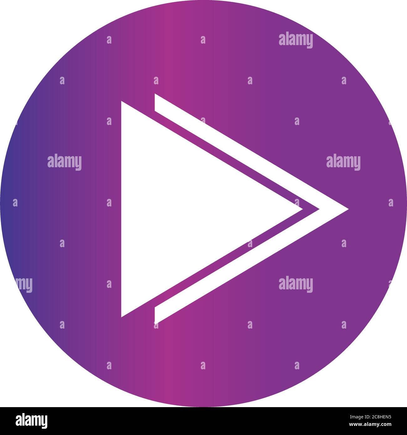 right double arrow continue icon button gradient style vector ...