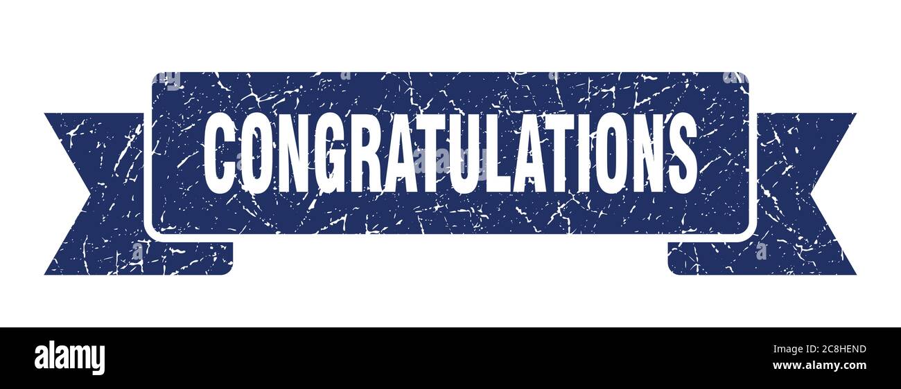 congratulations ribbon sign. congratulations vintage retro band Stock ...