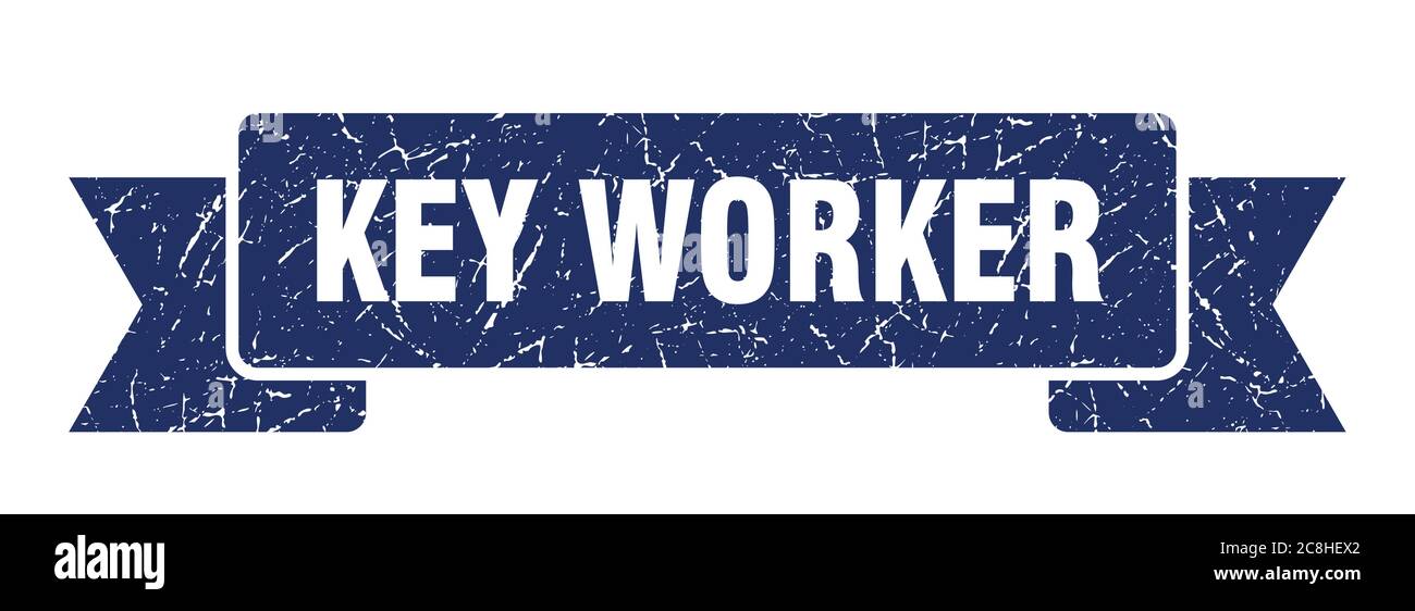 key worker ribbon sign. key worker vintage retro band Stock Vector ...