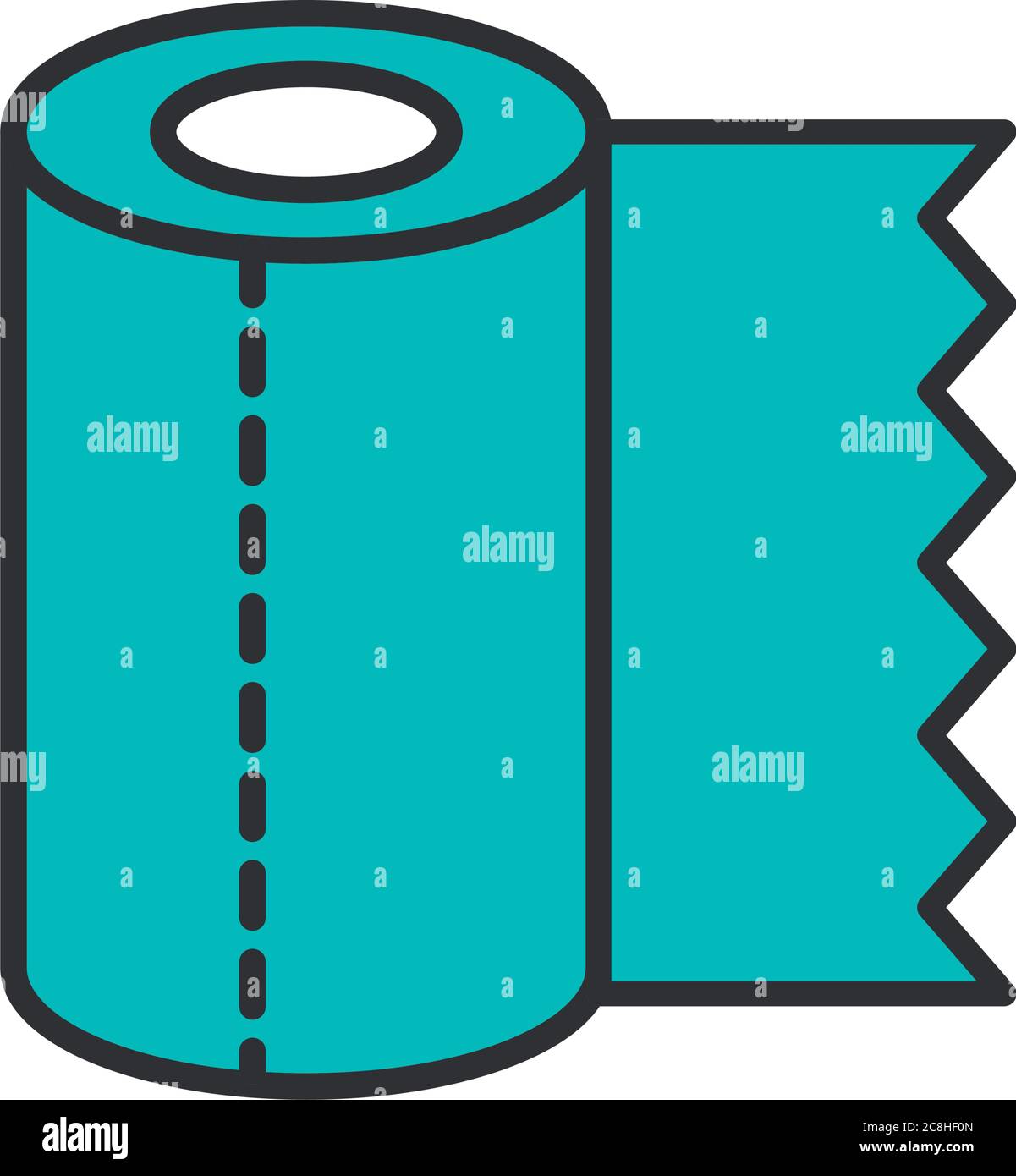 toilet paper roll line and fill style icon vector illustration design ...