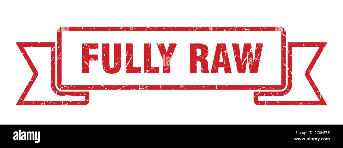 fully raw ribbon sign. fully raw vintage retro band Stock Vector Image ...