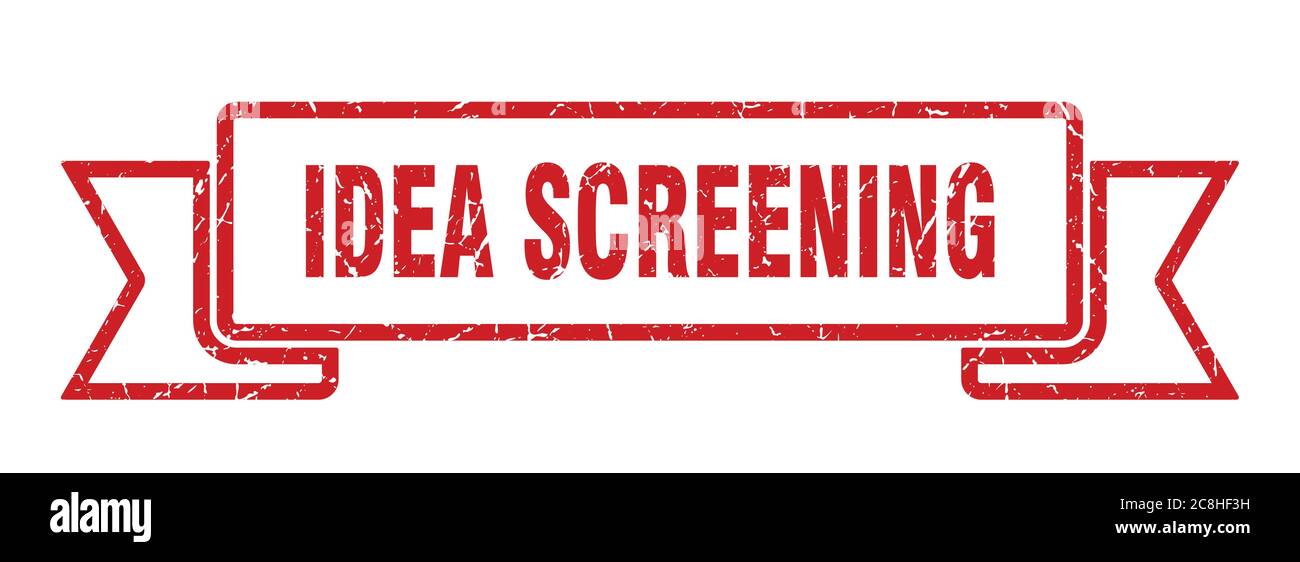 idea screening ribbon sign. idea screening vintage retro band Stock ...