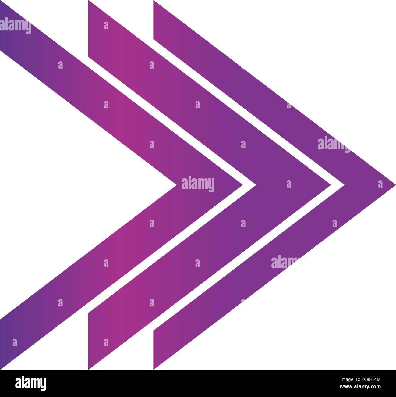 double right arrows direction forward button gradient style icon vector ...