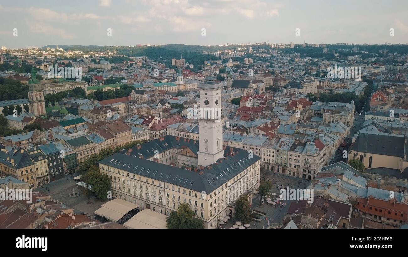 Aerial 4k shot city center hi-res stock photography and images - Alamy