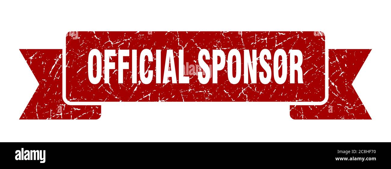 official sponsor ribbon sign. official sponsor vintage retro band Stock ...