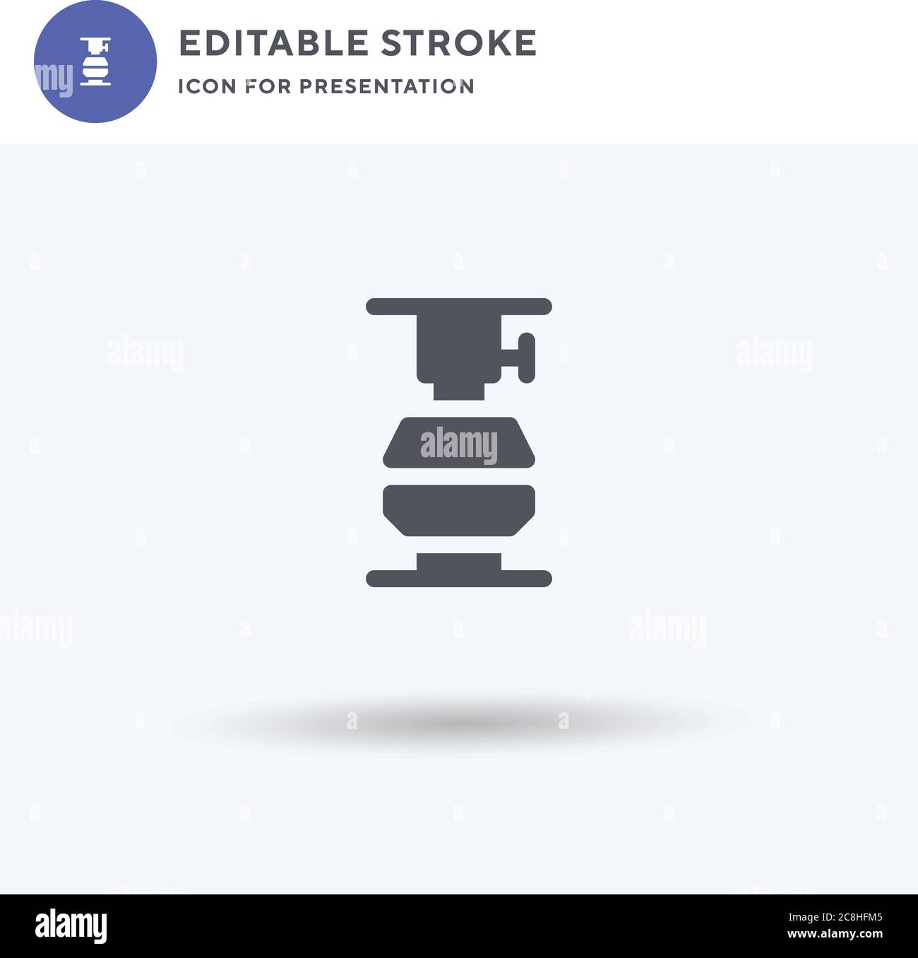 Hydraulic icon vector, filled flat sign, solid pictogram isolated on ...