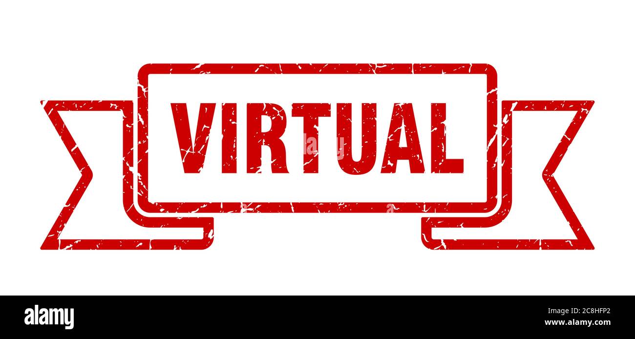 virtual ribbon sign. virtual vintage retro band Stock Vector Image ...