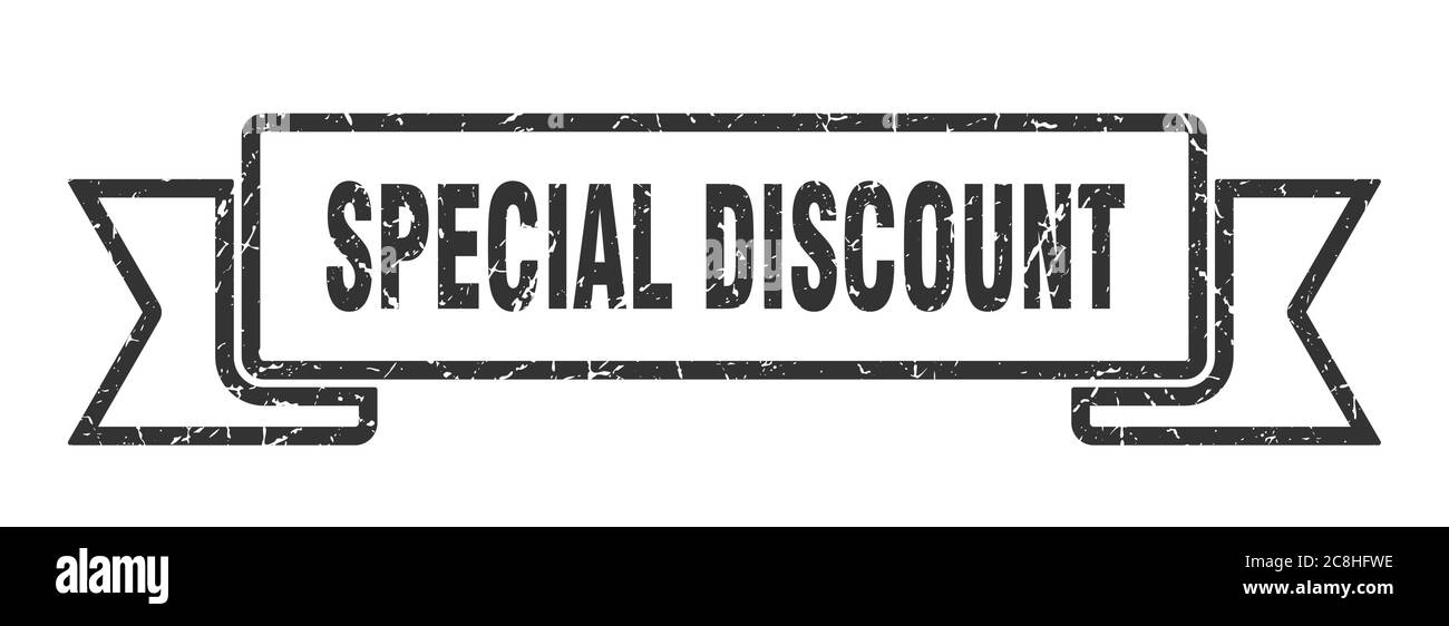 special discount ribbon sign. special discount vintage retro band Stock ...