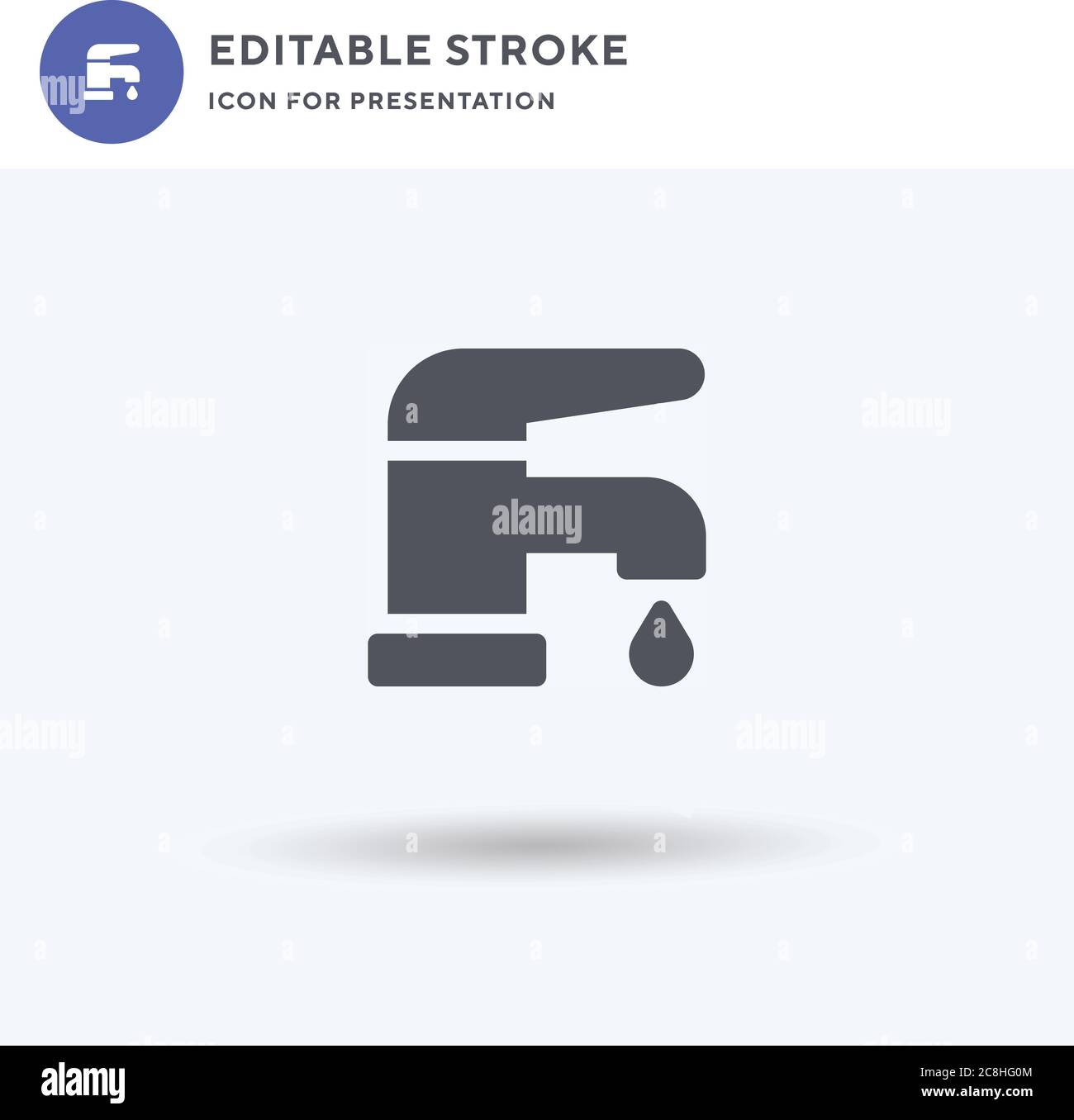 Faucet icon vector, filled flat sign, solid pictogram isolated on white ...