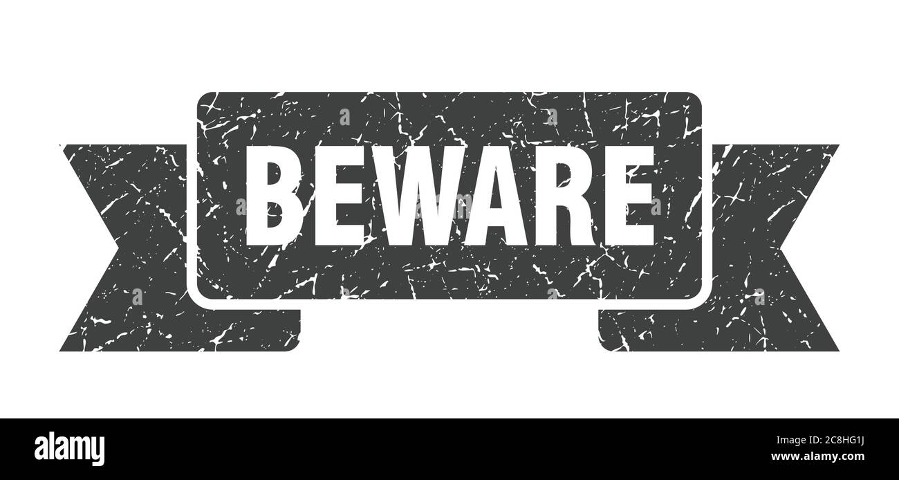 beware ribbon sign. beware vintage retro band Stock Vector Image & Art ...