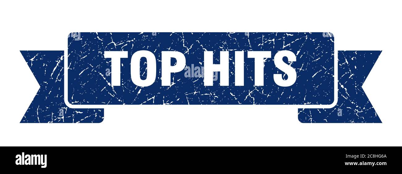 top hits ribbon sign. top hits vintage retro band Stock Vector Image ...