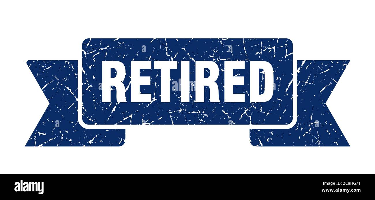 retired ribbon sign. retired vintage retro band Stock Vector Image ...