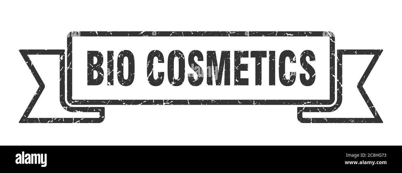 bio cosmetics ribbon sign. bio cosmetics vintage retro band Stock ...