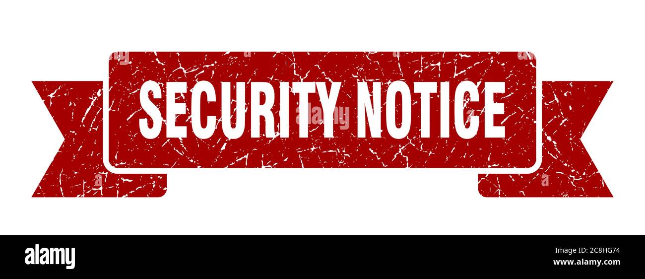 security notice ribbon sign. security notice vintage retro band Stock ...