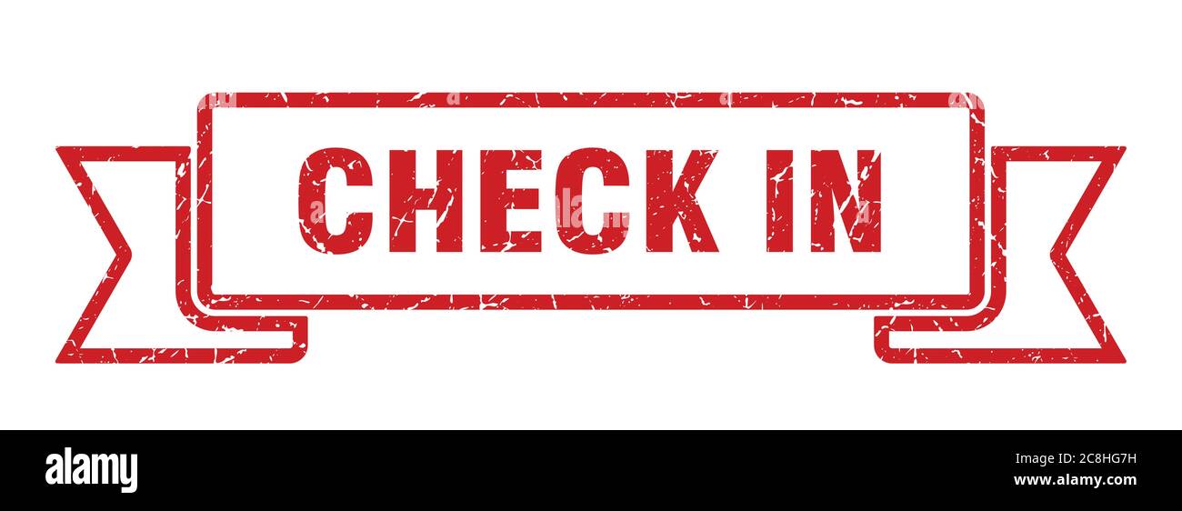 check in ribbon sign. check in vintage retro band Stock Vector Image ...