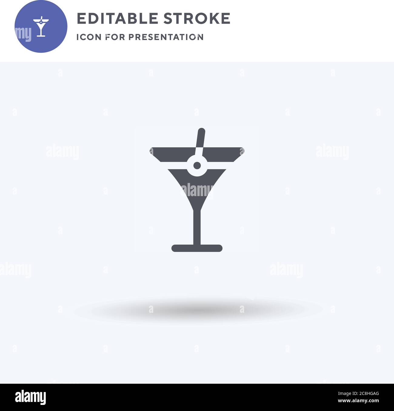 Martini icon vector, filled flat sign, solid pictogram isolated on ...