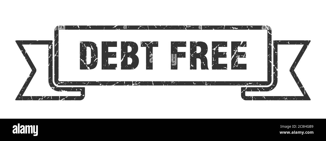 debt free ribbon sign. debt free vintage retro band Stock Vector Image ...