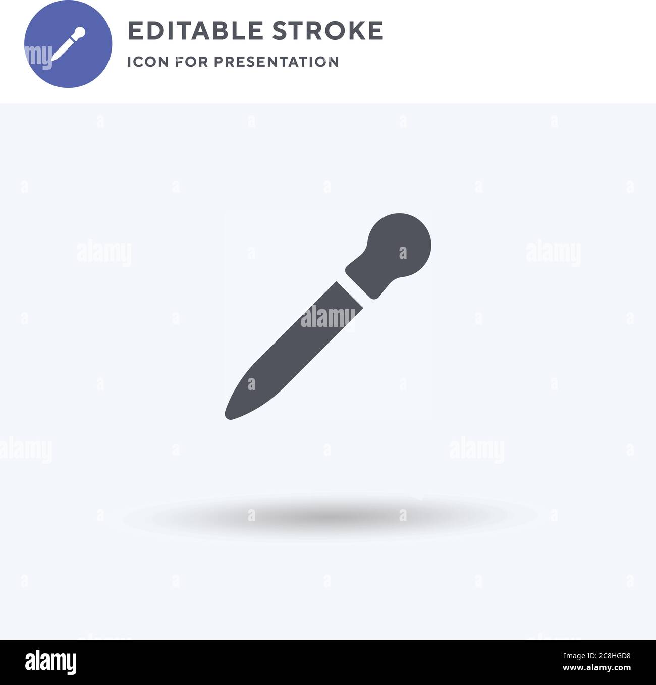 Pipette icon vector, filled flat sign, solid pictogram isolated on ...