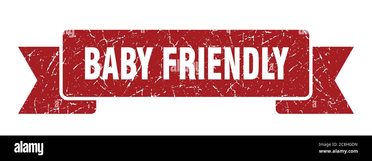 baby friendly ribbon sign. baby friendly vintage retro band Stock ...