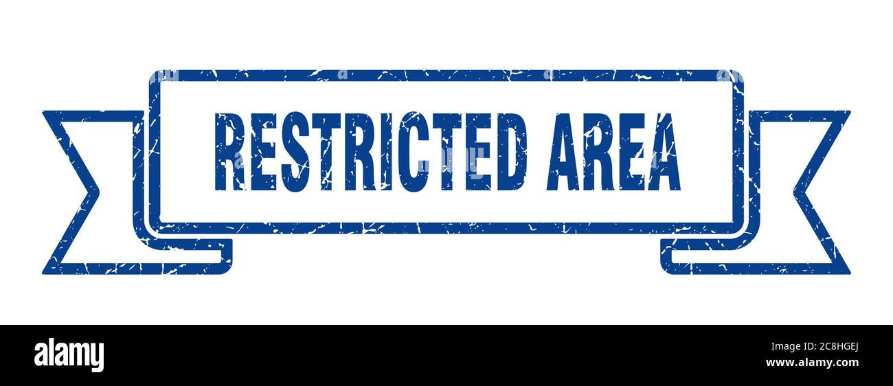 restricted area ribbon sign. restricted area vintage retro band Stock ...