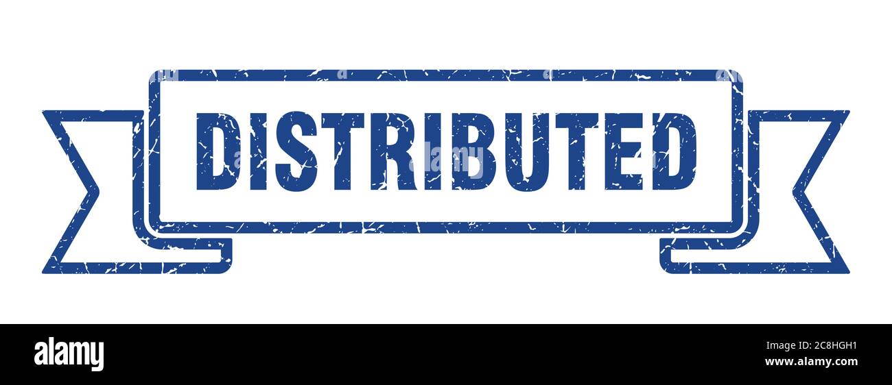 distributed ribbon sign. distributed vintage retro band Stock Vector ...