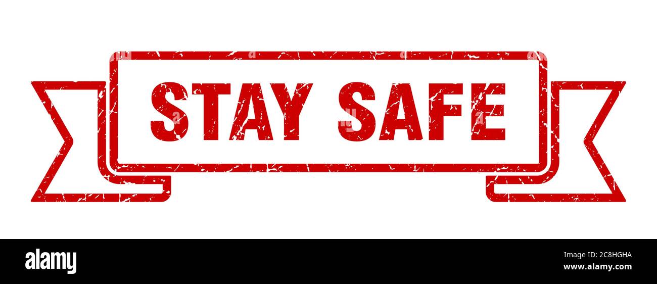 stay safe ribbon sign. stay safe vintage retro band Stock Vector Image ...