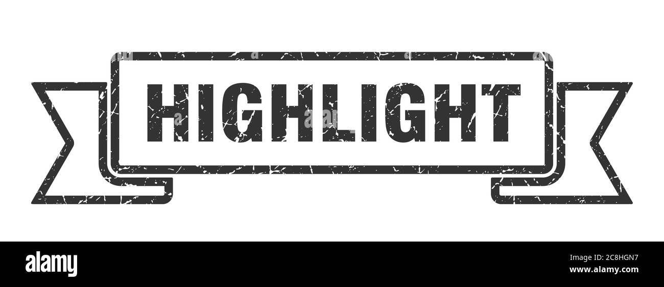 highlight ribbon sign. highlight vintage retro band Stock Vector Image ...