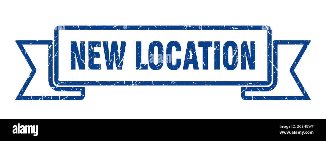 new location ribbon sign. new location vintage retro band Stock Vector ...