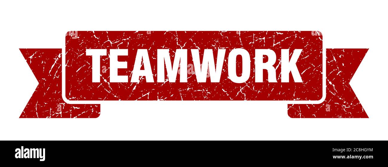 teamwork ribbon sign. teamwork vintage retro band Stock Vector Image ...