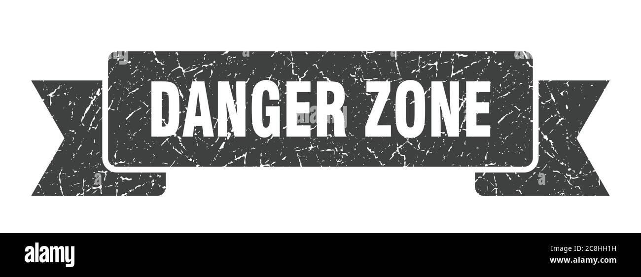danger zone ribbon sign. danger zone vintage retro band Stock Vector ...