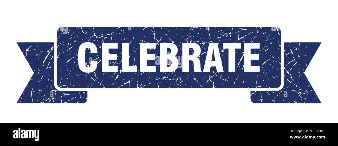 celebrate ribbon sign. celebrate vintage retro band Stock Vector Image ...