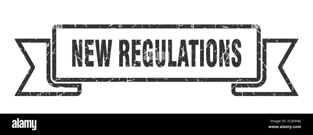 new regulations ribbon sign. new regulations vintage retro band Stock ...