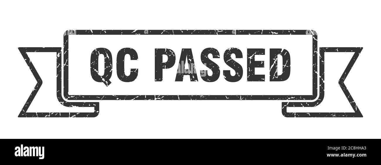 qc passed ribbon sign. qc passed vintage retro band Stock Vector Image ...