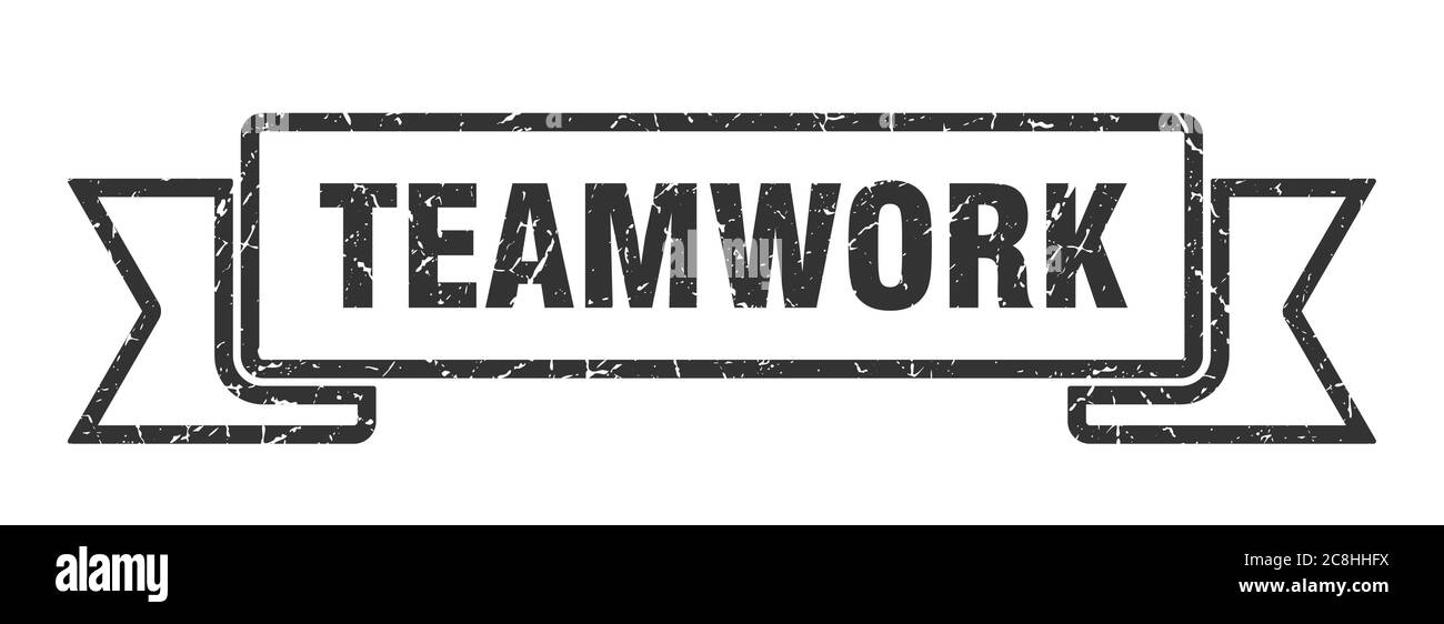 teamwork ribbon sign. teamwork vintage retro band Stock Vector Image ...