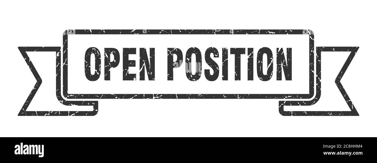 open position ribbon sign. open position vintage retro band Stock ...