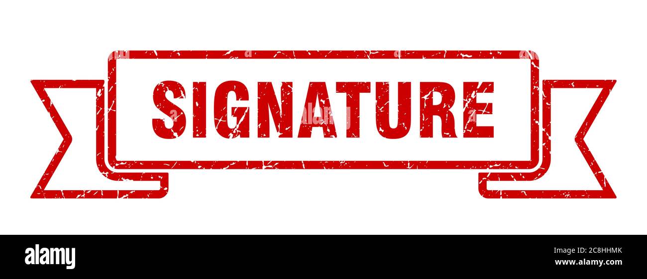 signature ribbon sign. signature vintage retro band Stock Vector Image ...