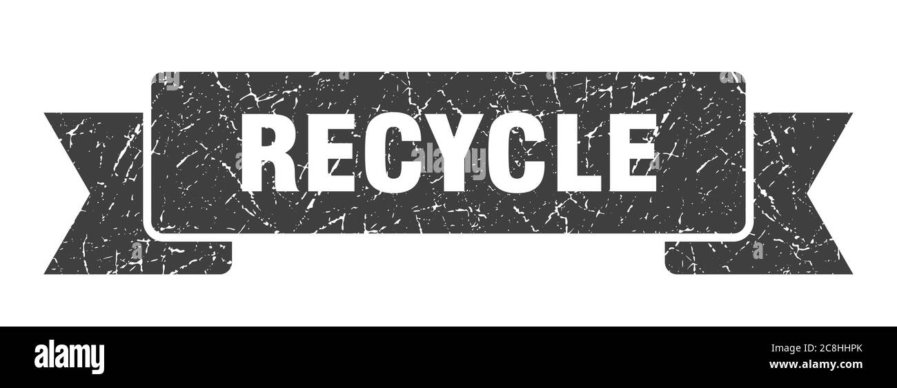 recycle ribbon sign. recycle vintage retro band Stock Vector Image ...