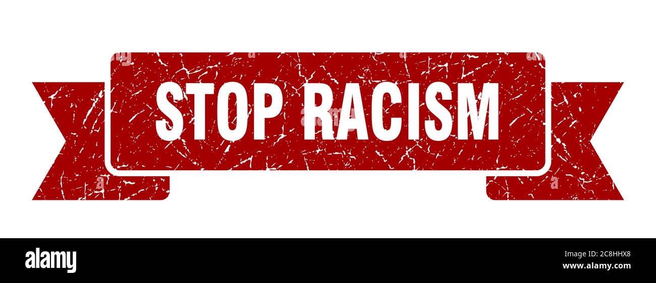 stop racism ribbon sign. stop racism vintage retro band Stock Vector ...