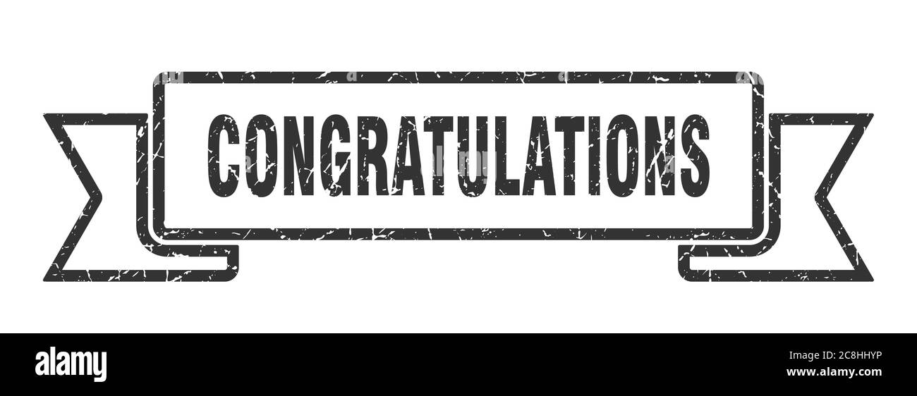 congratulations ribbon sign. congratulations vintage retro band Stock ...