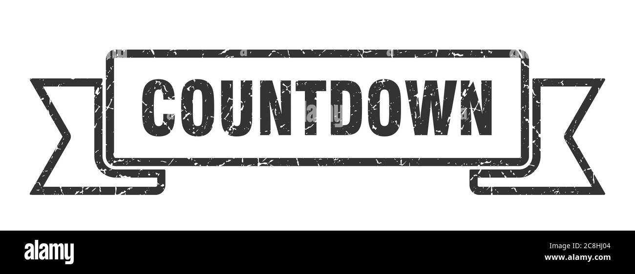 countdown ribbon sign. countdown vintage retro band Stock Vector Image ...