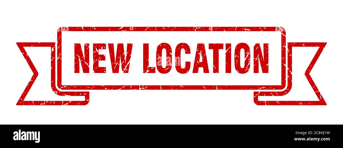 new location ribbon sign. new location vintage retro band Stock Vector ...