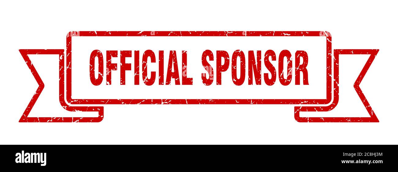 official sponsor ribbon sign. official sponsor vintage retro band Stock ...