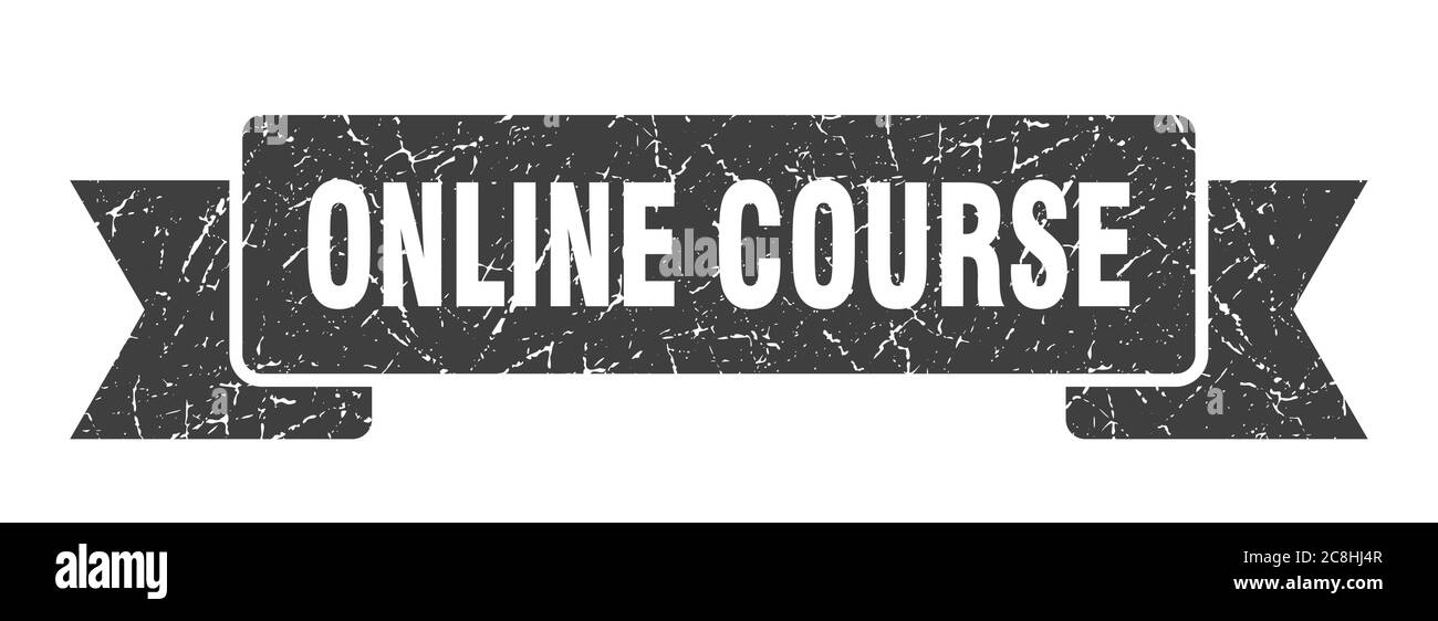 online course ribbon sign. online course vintage retro band Stock ...