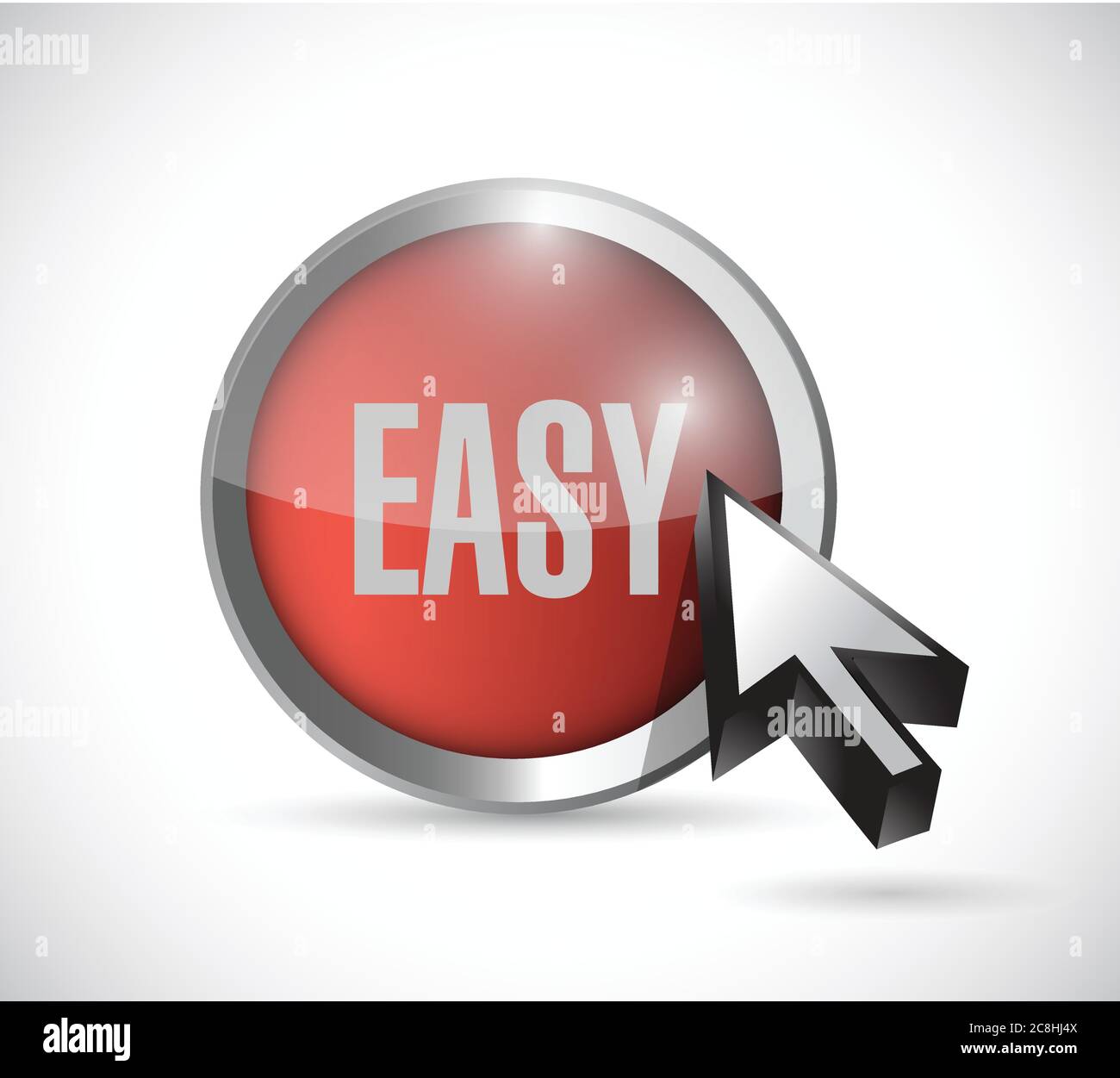 Red easy button concept illustration design over a white background ...