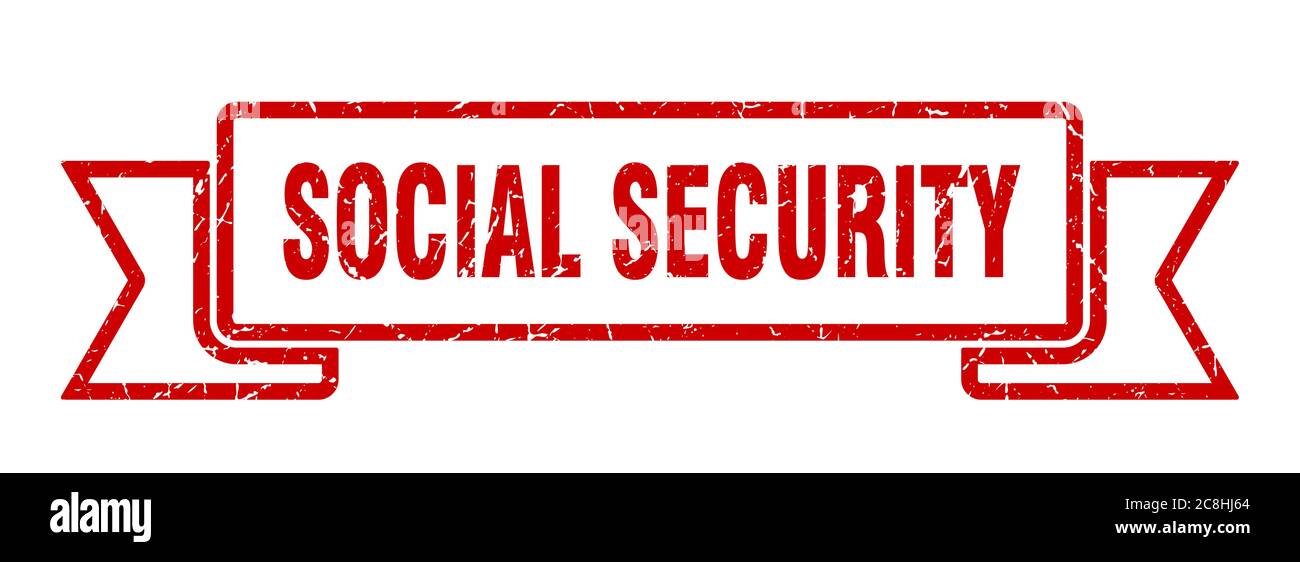 social security ribbon sign. social security vintage retro band Stock ...