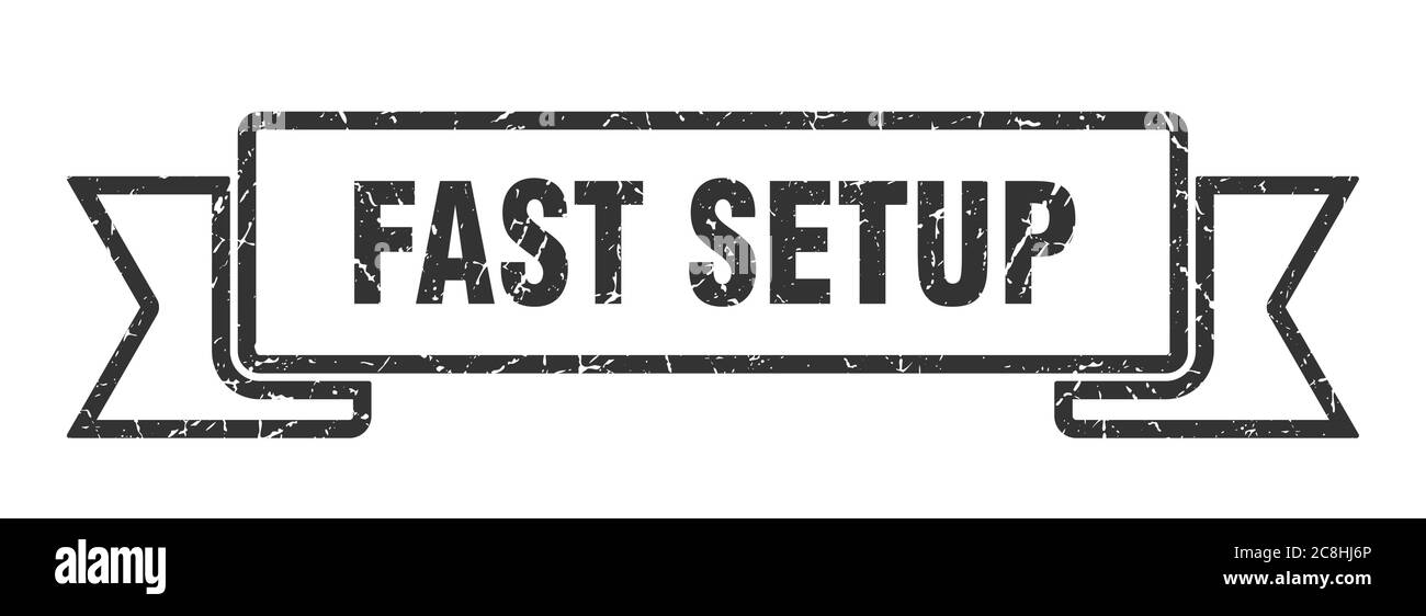 fast setup ribbon sign. fast setup vintage retro band Stock Vector ...