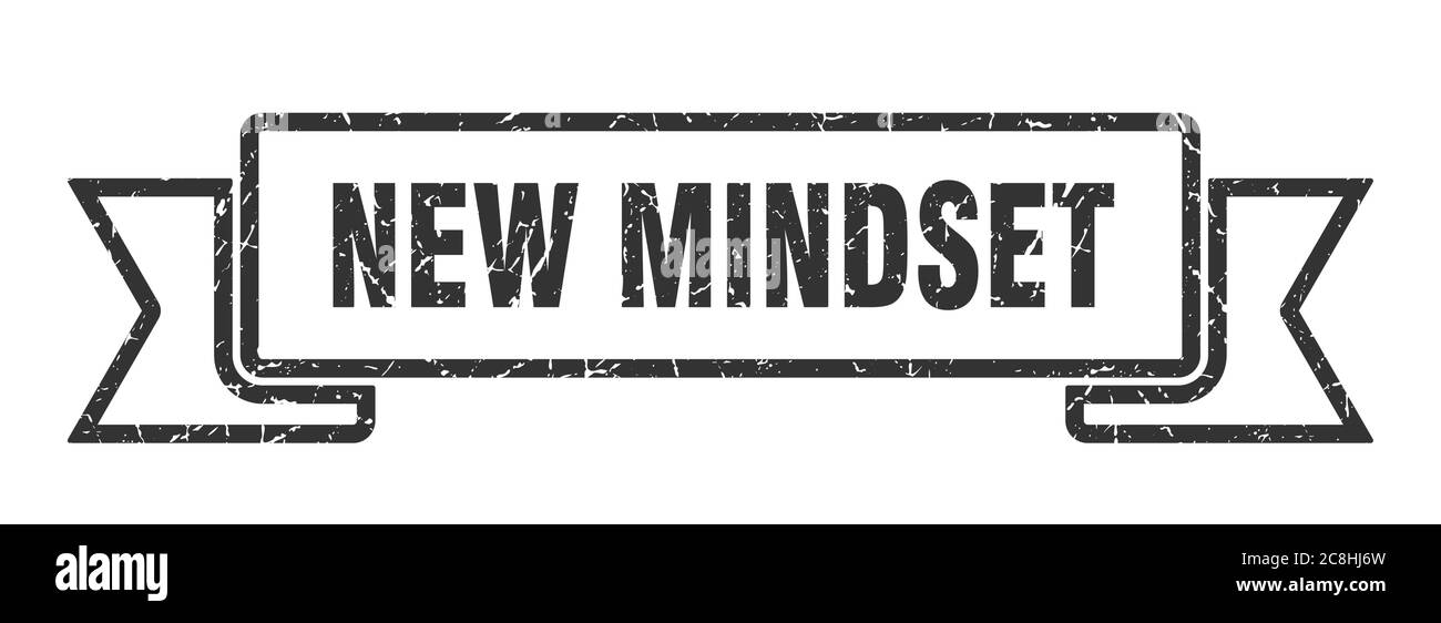 new mindset ribbon sign. new mindset vintage retro band Stock Vector ...