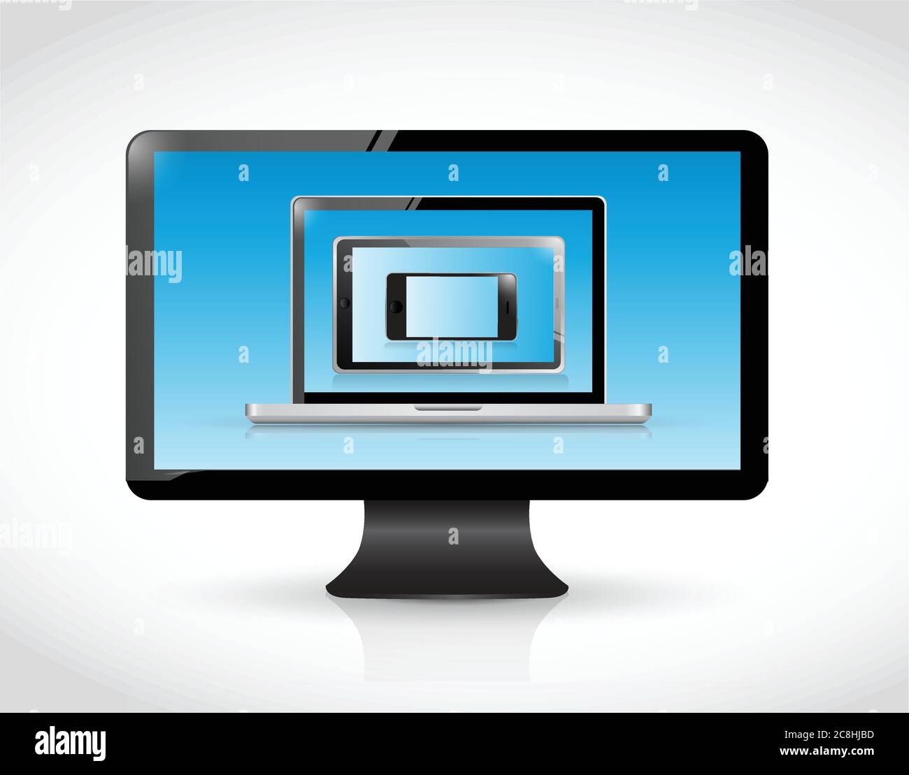 Set of technology tools and equipment inside each other. illustration ...